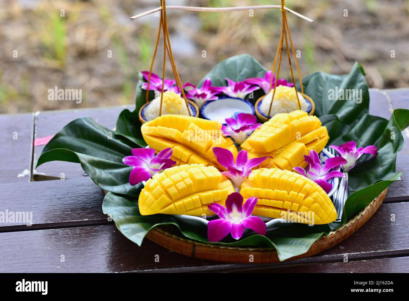 Mango sticky rice thai famous hi-res stock photography and images - Alamy