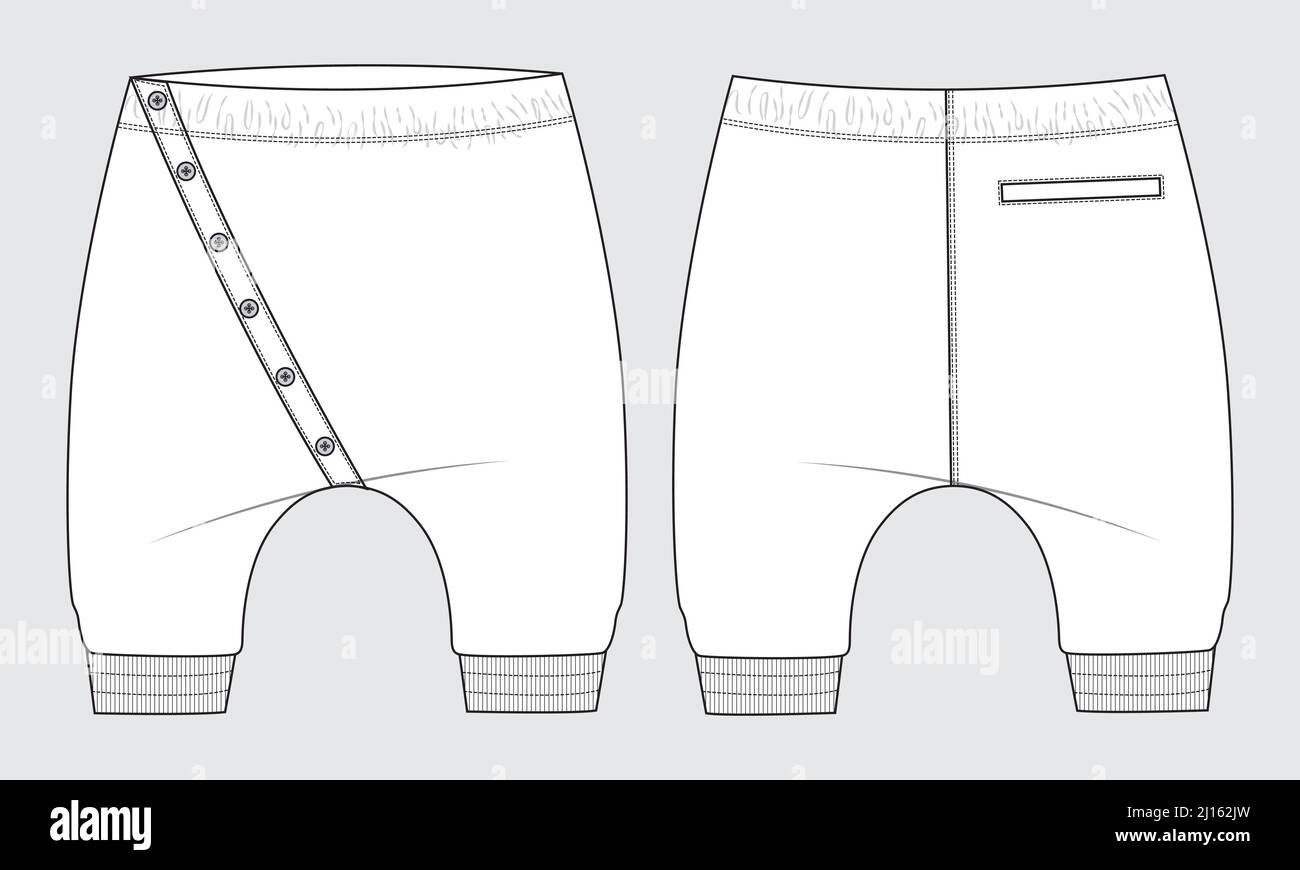 Sweatpants Fashion flat sketch vector illustration template For Kids ...
