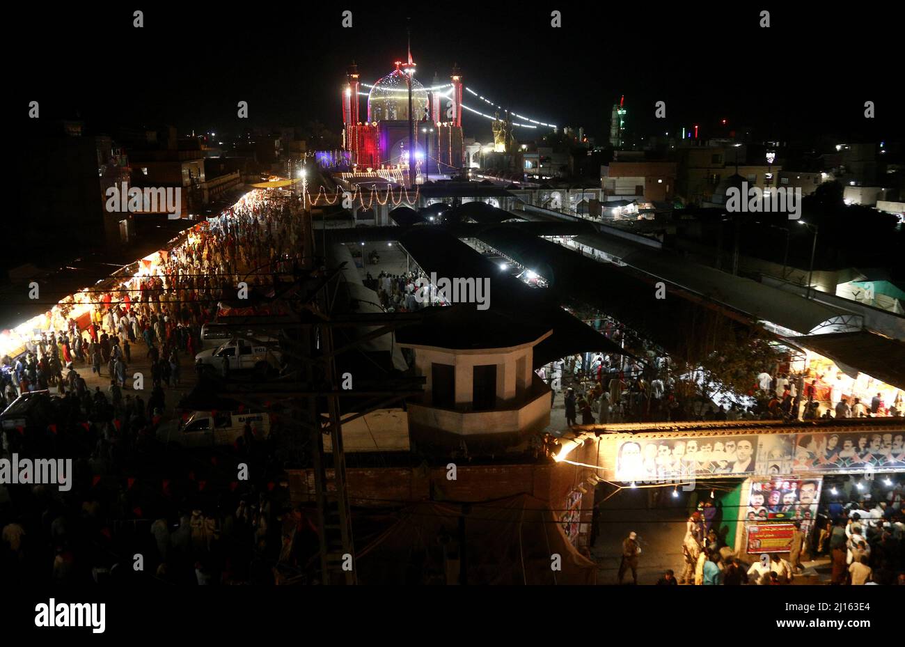 March 21, 2022, Sehwan, Sindh, Pakistan: A view of lighting on the ...