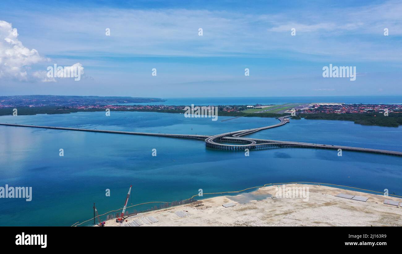 Bali Mandara Toll Road. Aerial view. Bali island, Indonesia Stock Photo ...