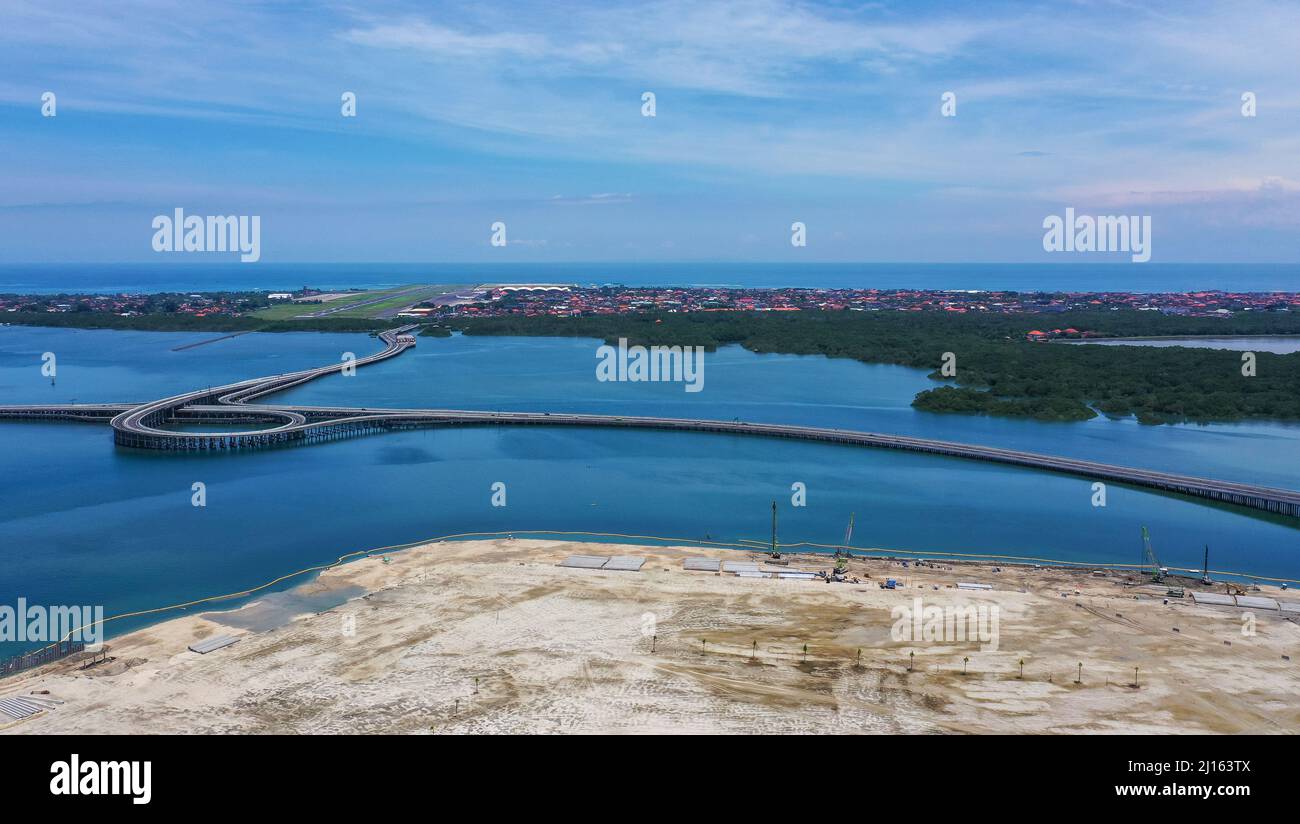 Bali Mandara Toll Road. Aerial view. Bali island, Indonesia Stock Photo ...