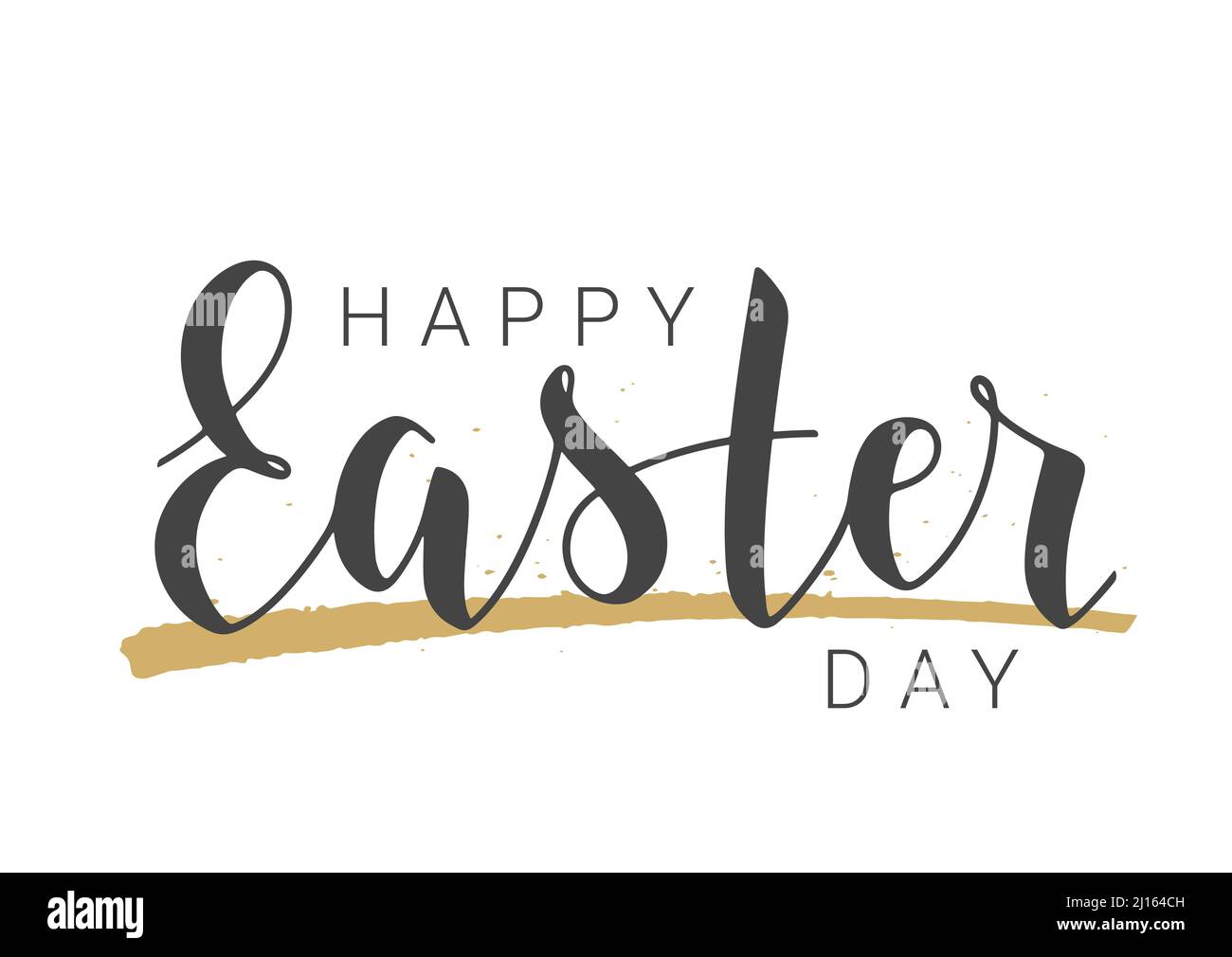 Vector Illustration. Handwritten Lettering of Happy Easter Day ...