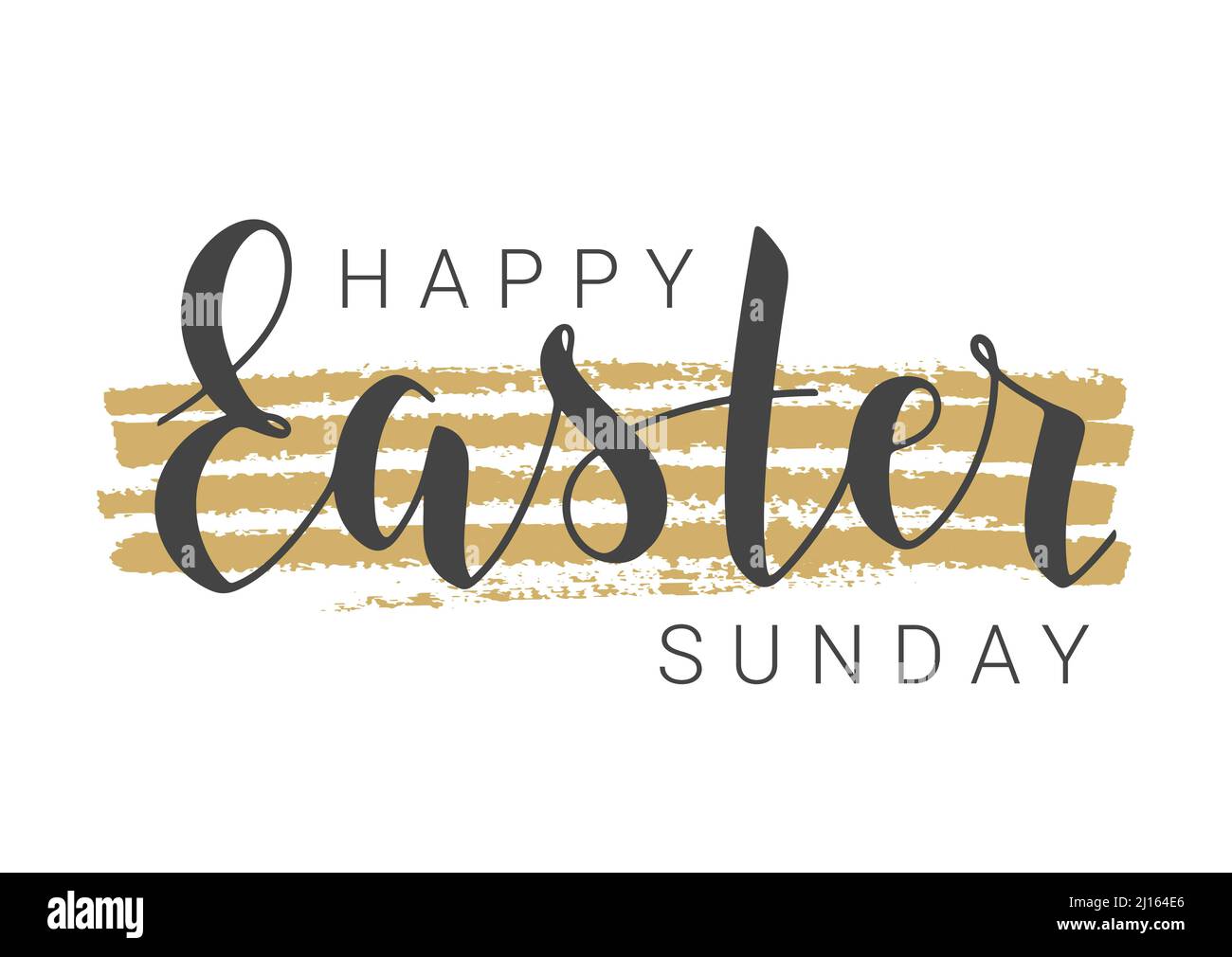 Vector Illustration. Handwritten Lettering of Happy Easter Sunday ...