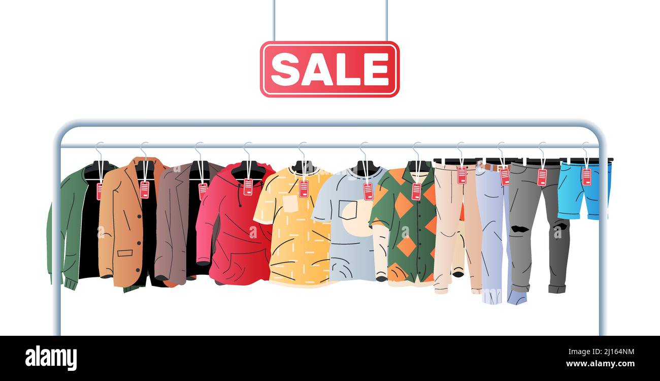 Mens and Womans Clothes on Shop Hanger Stock Vector Image & Art - Alamy
