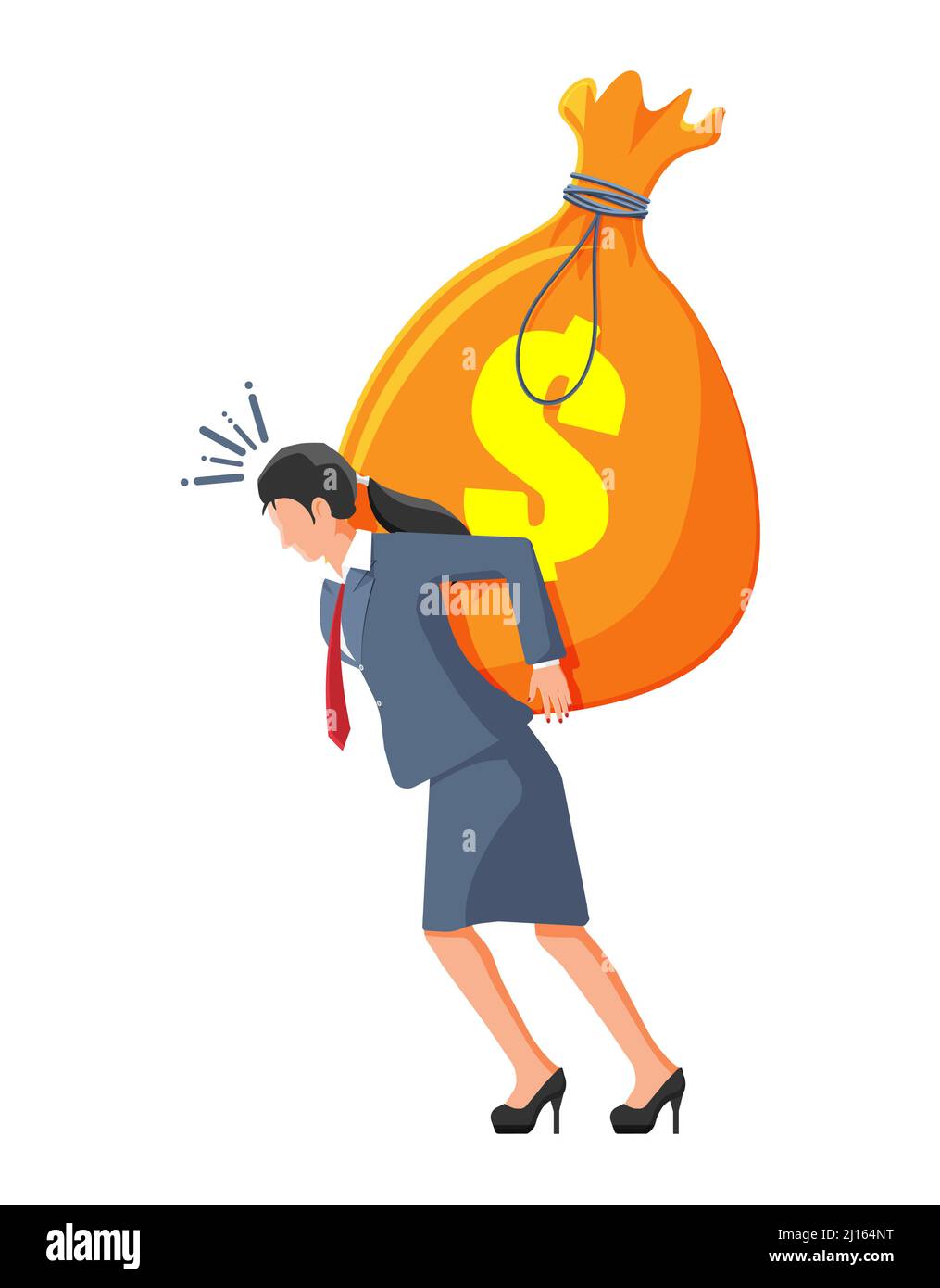 Woman carrying heavy bag Stock Vector Images - Alamy