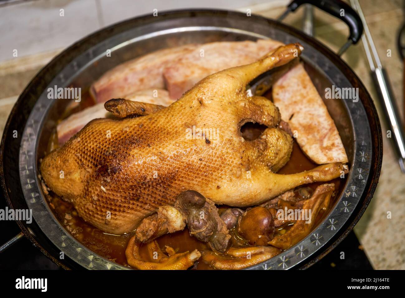 A delicious Chinese home-style dish, steamed duck with taro Stock Photo ...