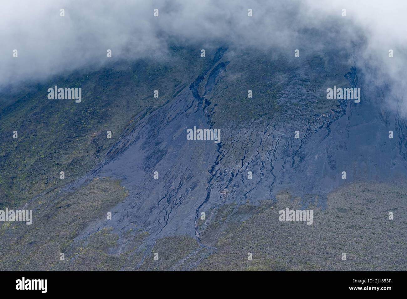 Beautiful cinematic aerial view of the Arenal Volcano in Costa Rica ...