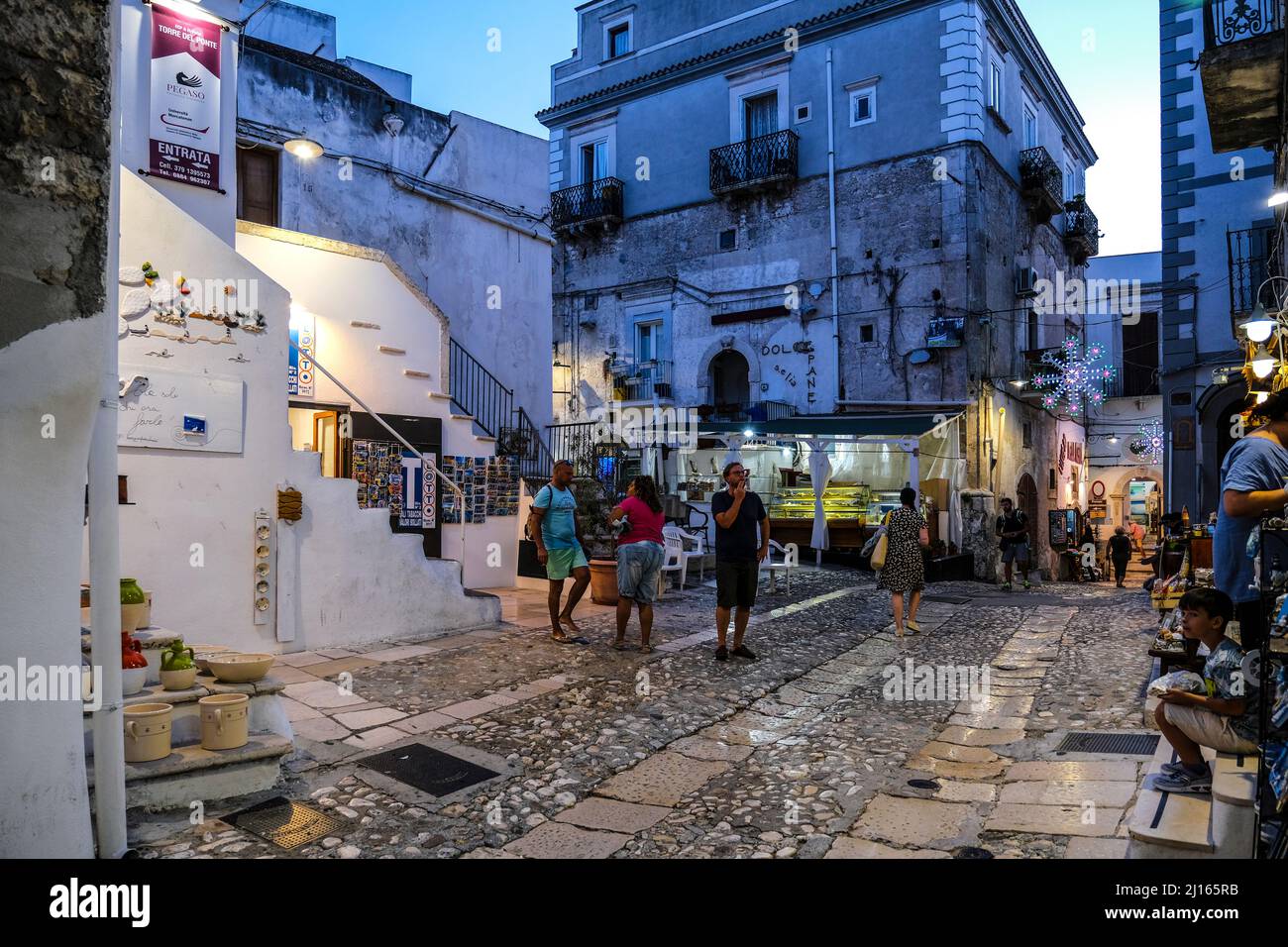 Italy Apulia Gargano Peschici. historic center Stock Photo - Alamy