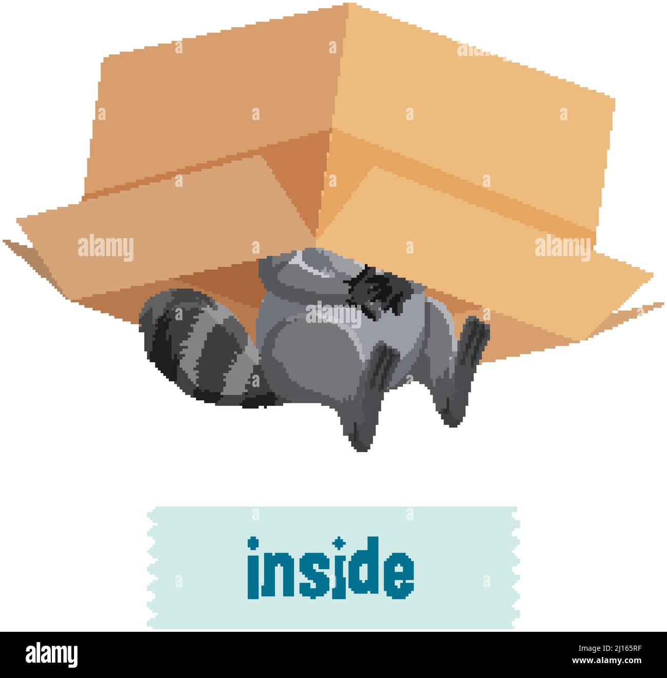 English prepositions of place for children illustration Stock Vector ...