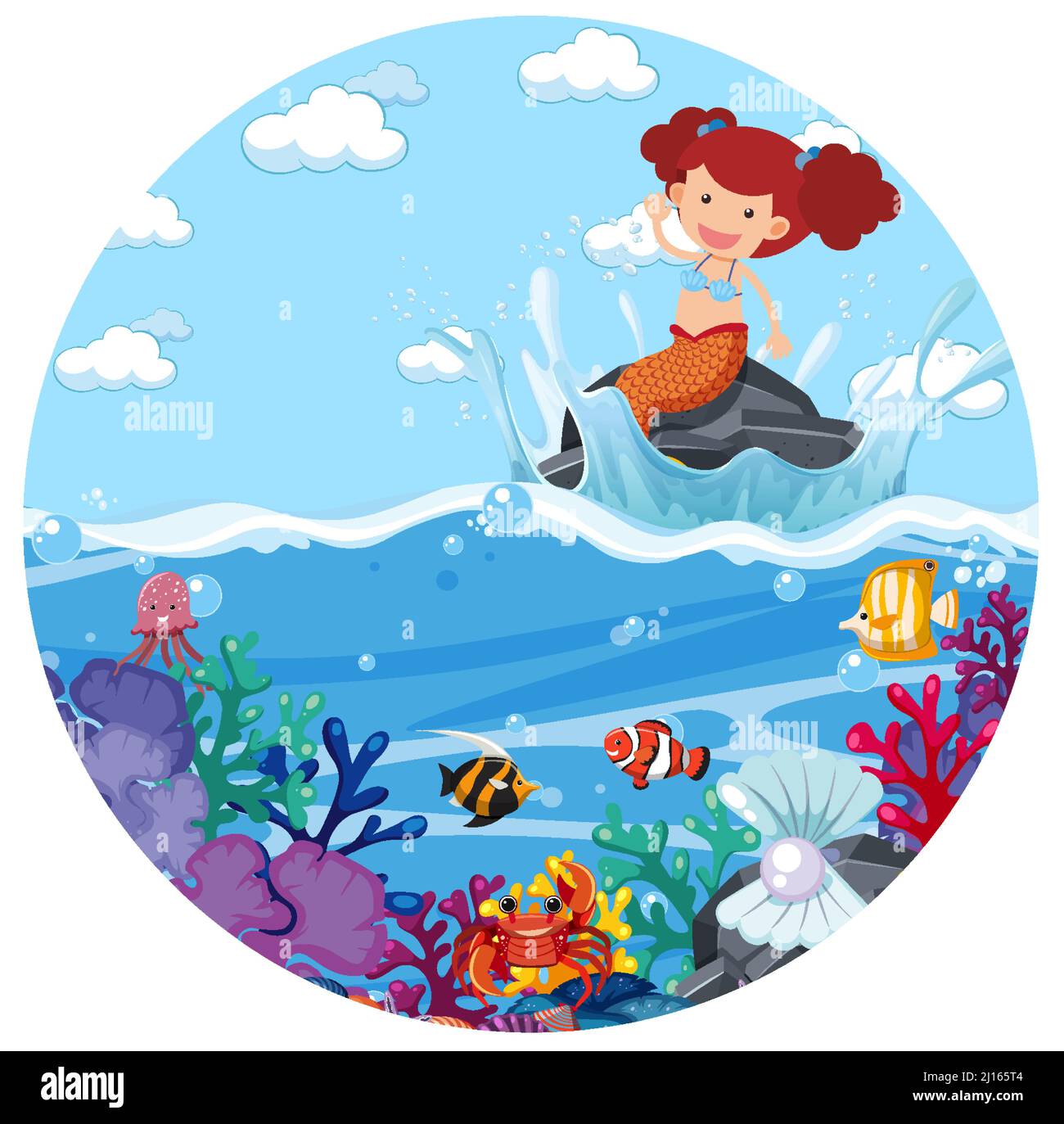 Mermaid on rock Cut Out Stock Images & Pictures - Alamy