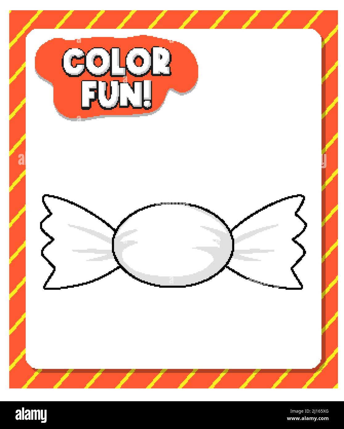 Worksheets template with color fun! text and toffee outline ...