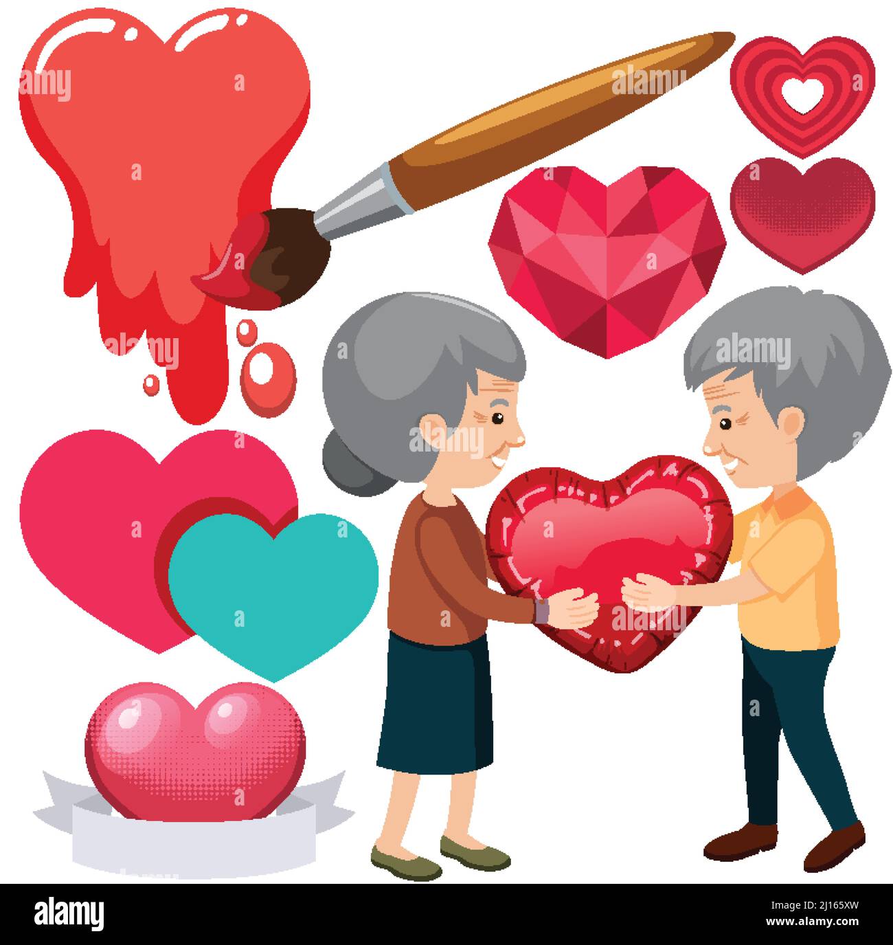 Valentine theme with many hearts illustration Stock Vector Image & Art ...