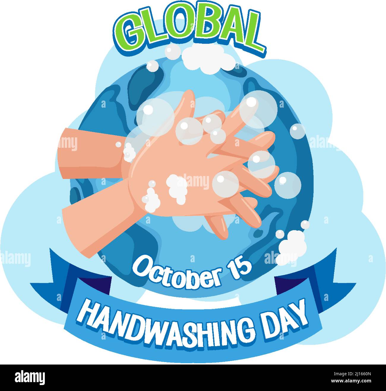 Global Handwashing Day Banner Design Illustration Stock Vector Image