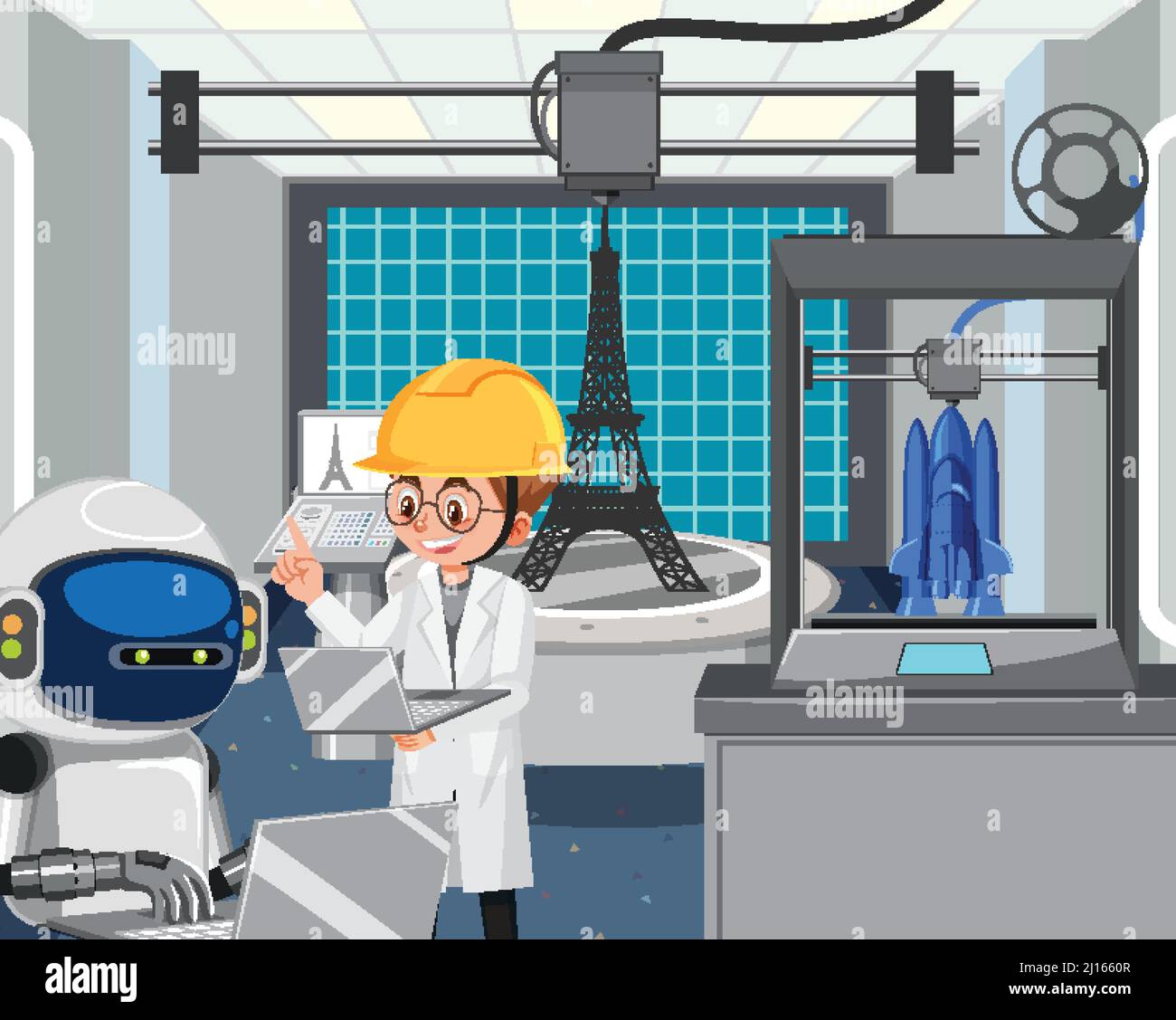 Robot automation industry concept illustration Stock Vector Image & Art ...