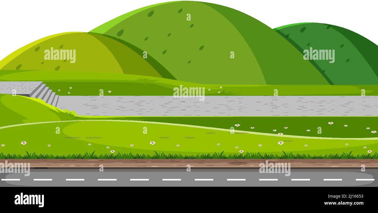 Nature mountain scene in cartoon style illustration Stock Vector Image ...