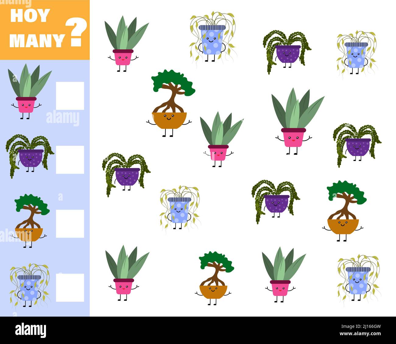 Math game for kids count how many items. Count how many cute cartoon ...