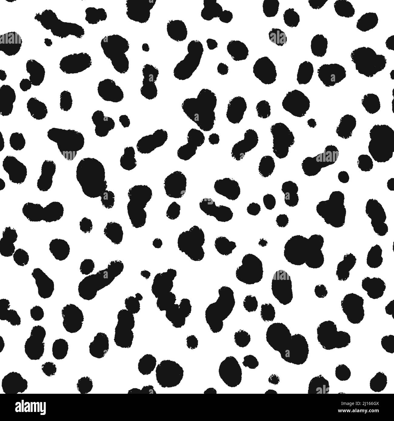 Dalmatian coloration seamless pattern. Black abstract organic blobs on ...
