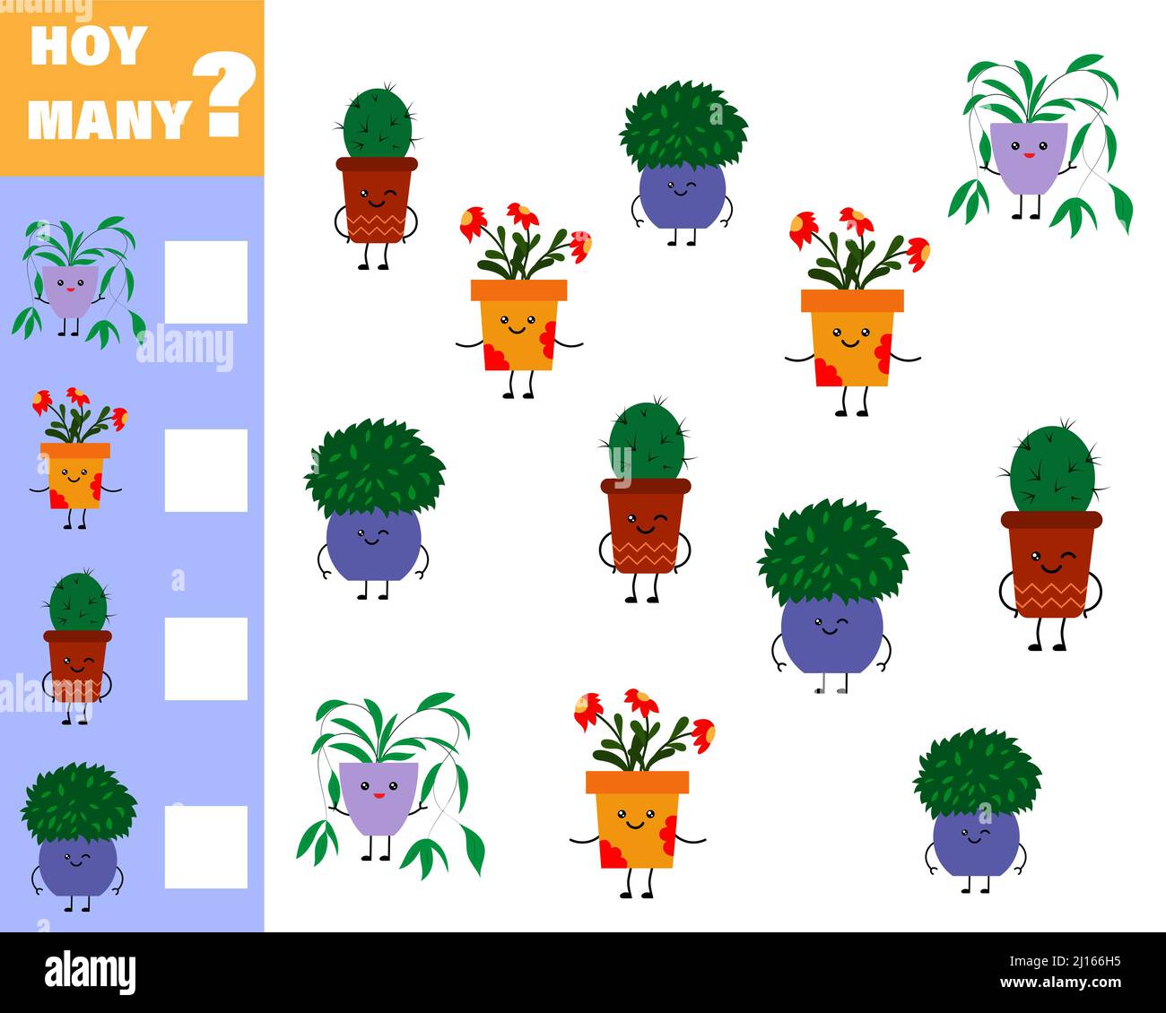 Math game for kids count how many items. Count how many cute cartoon ...