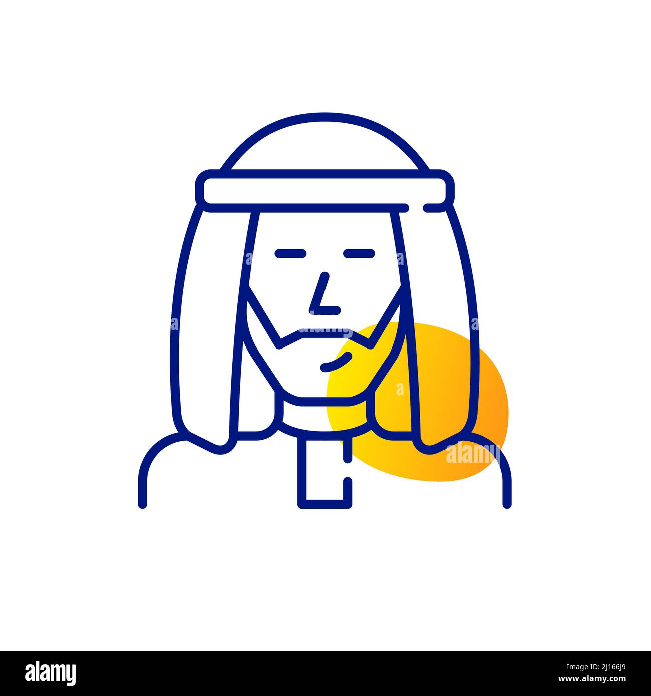 Young Arab man wearing traditional clothes. Pixel perfect, editable ...