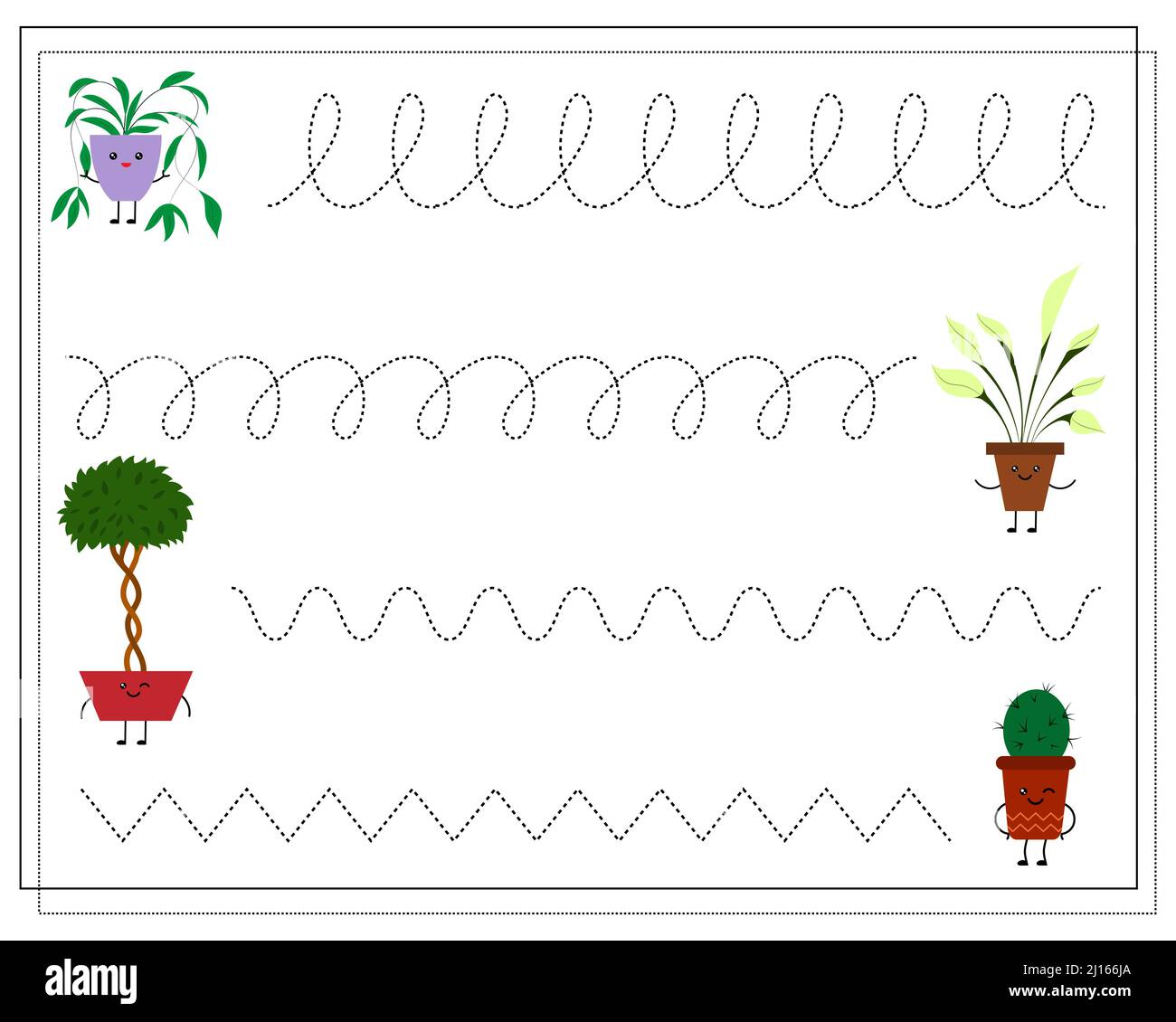 A handwriting learning game for kids, point to point. Cute cartoon ...