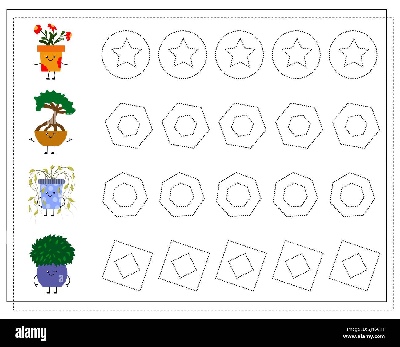 A handwriting learning game for kids, point to point. Cute cartoon ...