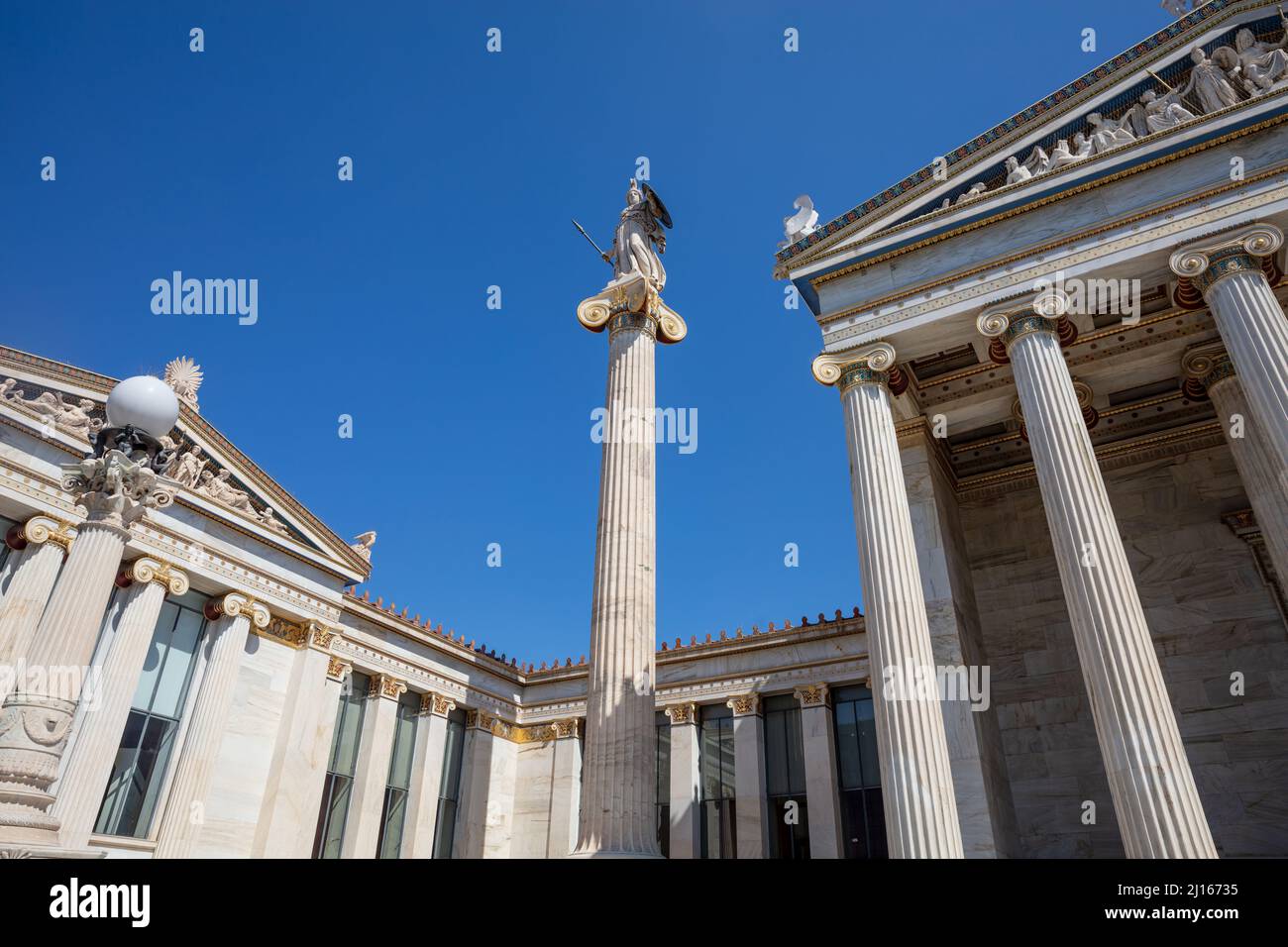 Greece Academy of Athens. National research institute main building low ...