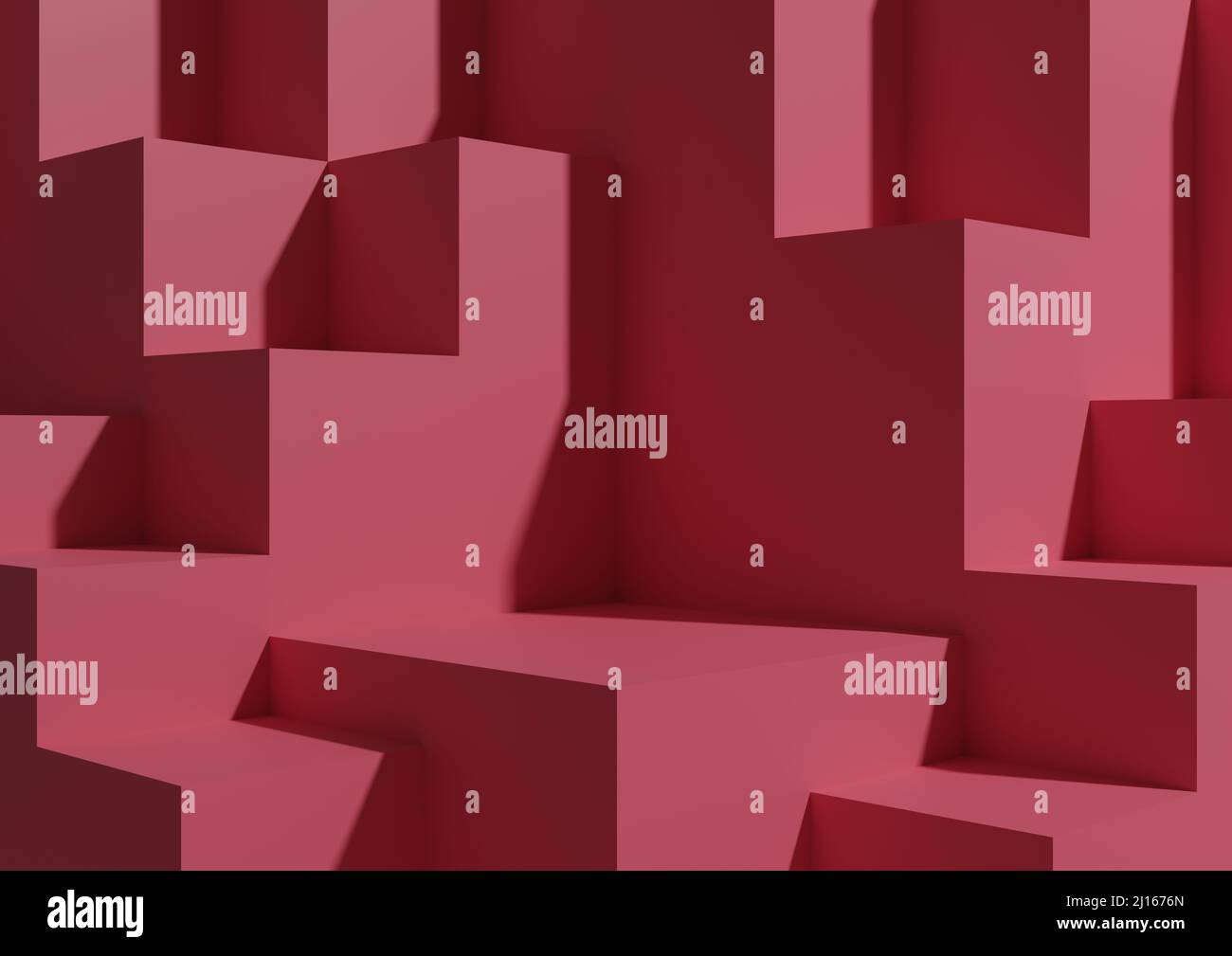 Minimal Magenta Background 3D Studio Mockup Scene with Podiums and ...