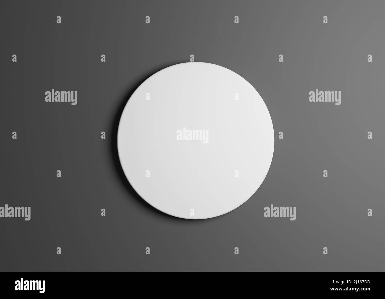 3D illustration of a white or light gray circle podium or stand top ...
