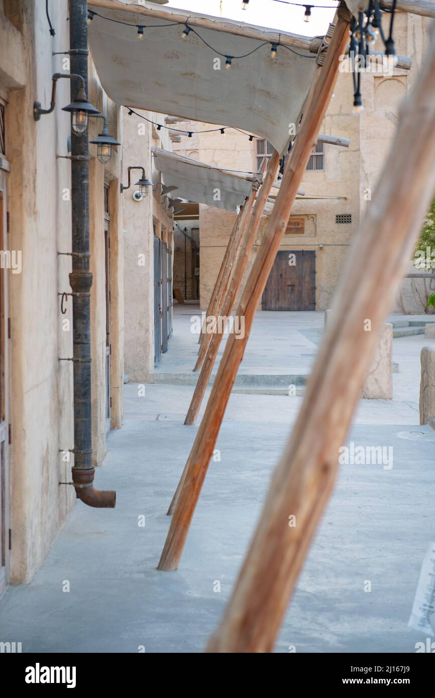 wooden vertical beams near the house in the old town Stock Photo - Alamy