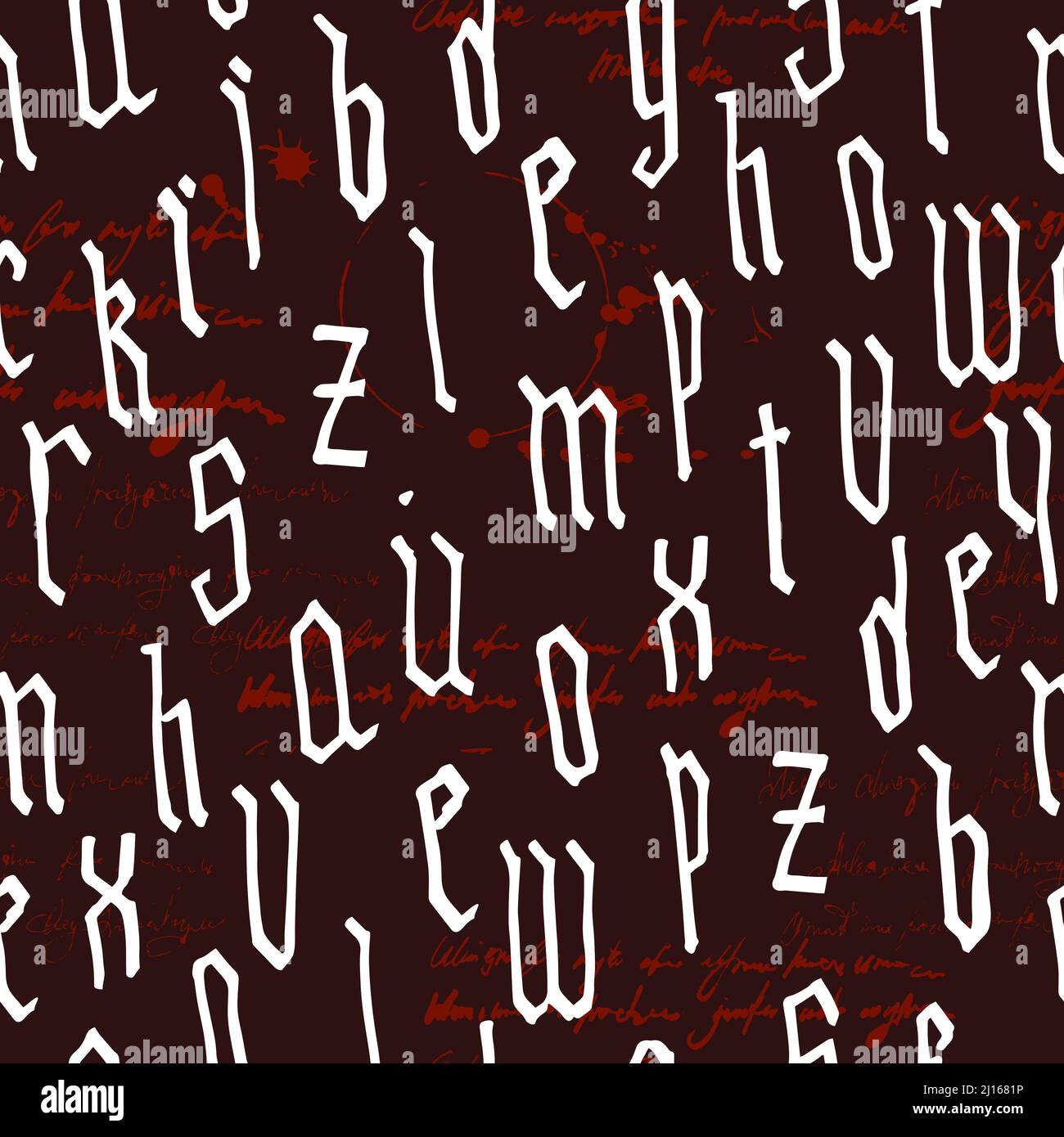 Pattern seamless Gothic style alphabet calligraphy, lettering ...