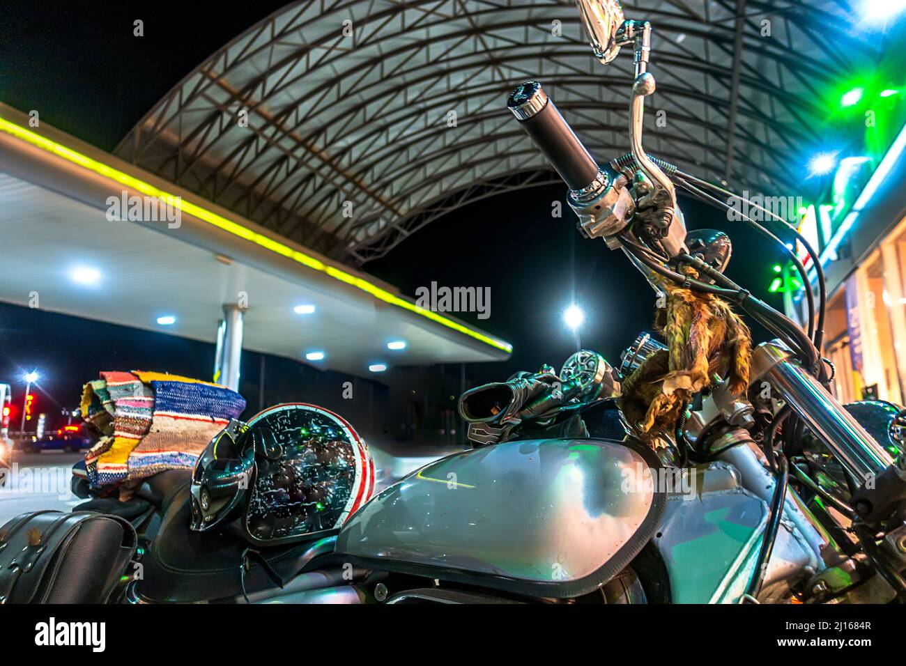 Filling motorcycle tank gas station hi-res stock photography and images ...