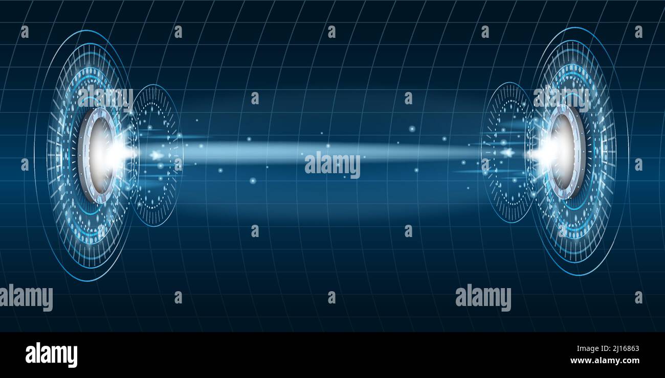 Teleport futuristic portal circle science, sky-fi digital, tunnel with ...