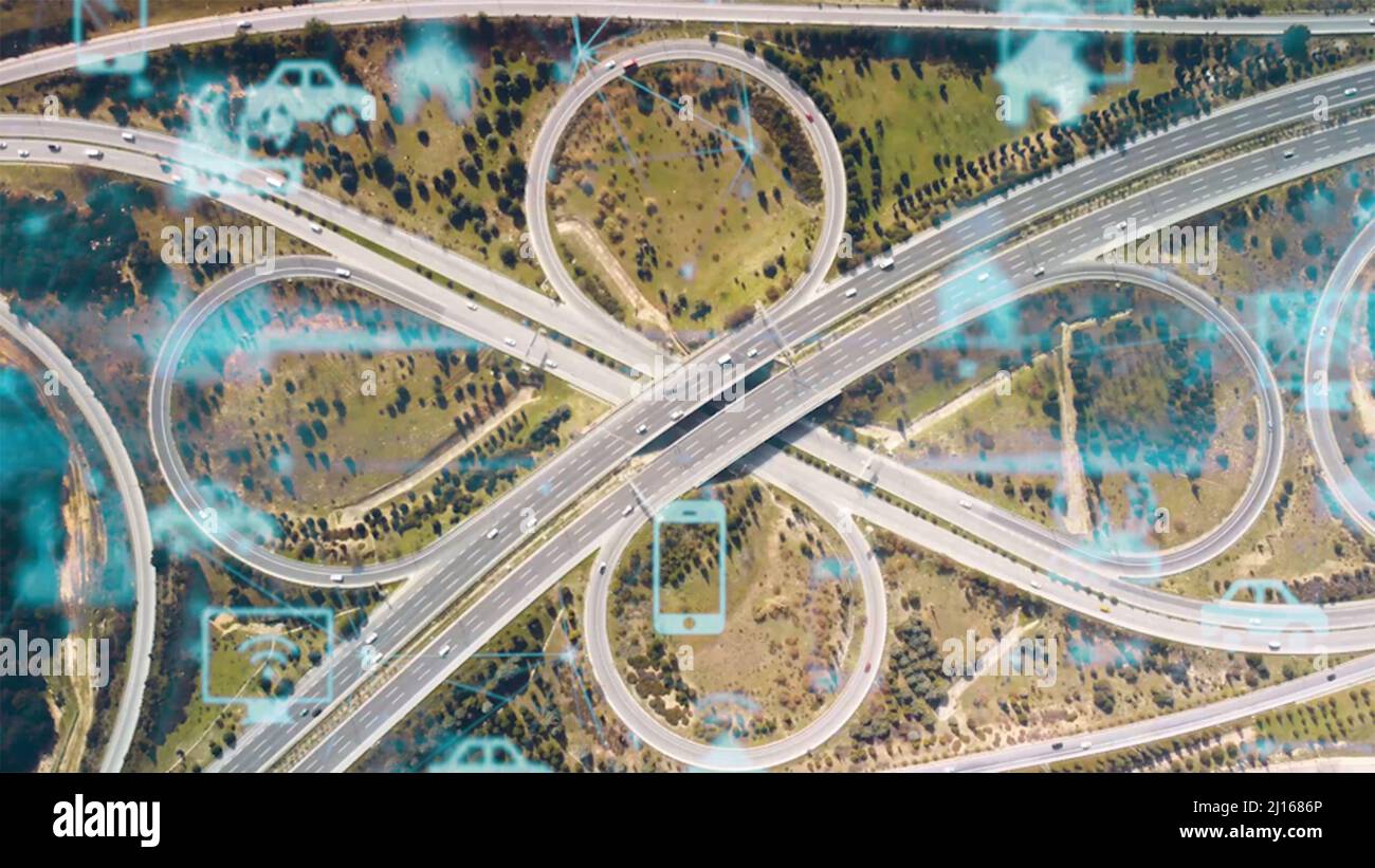 Transportation and technology concept. Intelligent Transport Systems ...