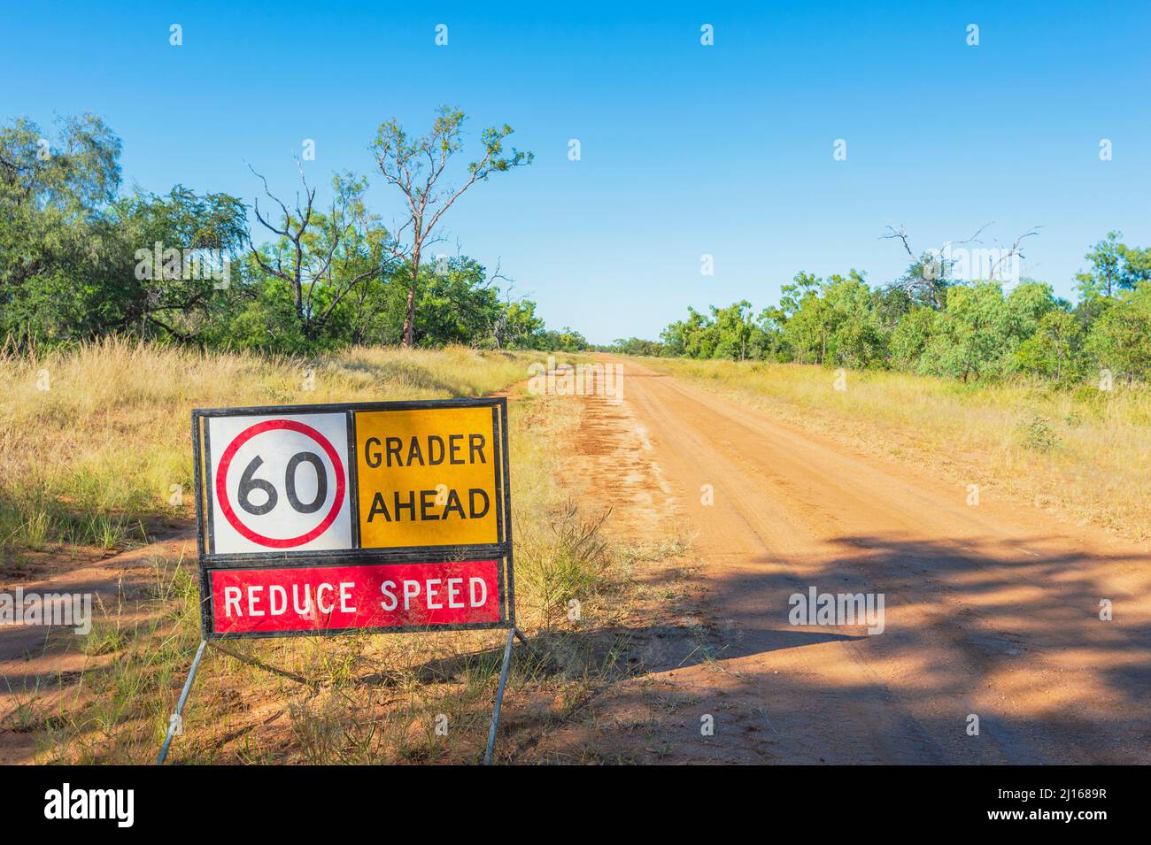 Road Sign 60 Speed Limit Reduce Speed Grader Ahead Warning on an ...