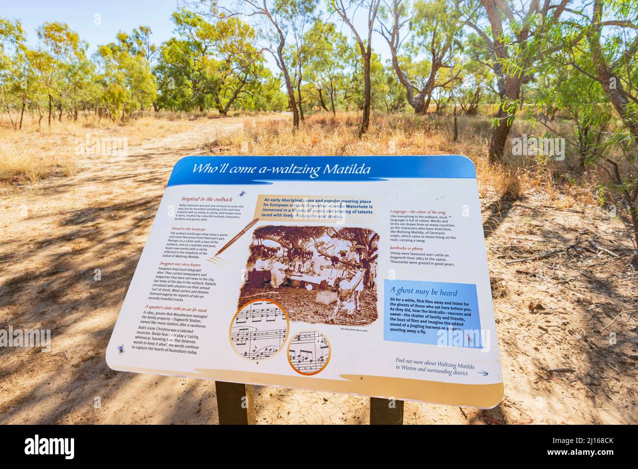 Setting of Banjo Paterson's Waltzing Mathilda at Combo Waterhole ...