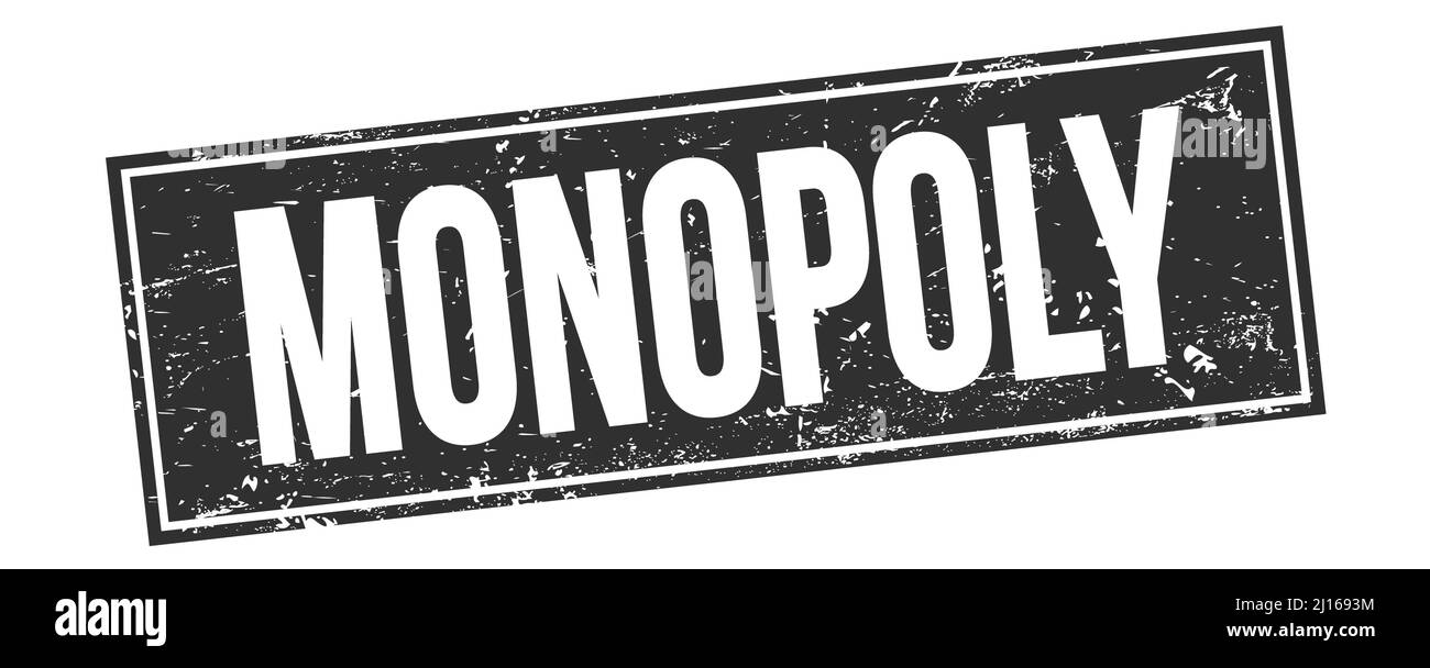 MONOPOLY text on black grungy rectangle stamp sign Stock Photo - Alamy