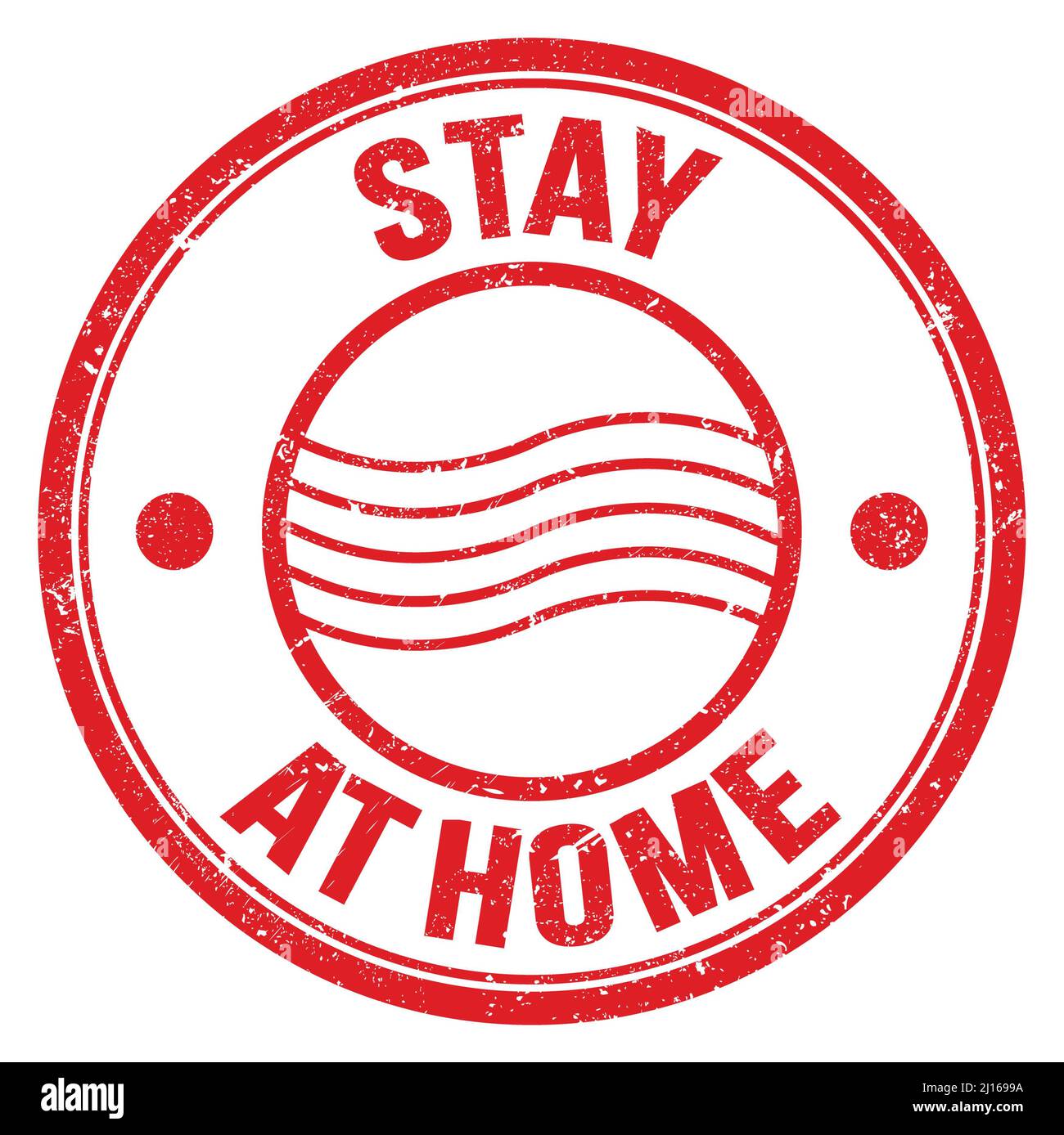 STAY AT HOME text written on red round postal stamp sign Stock Photo ...