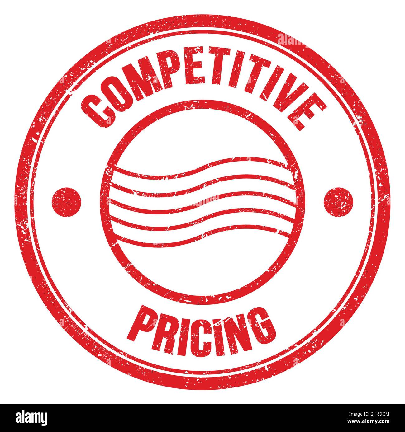 COMPETITIVE PRICING text written on red round postal stamp sign Stock ...