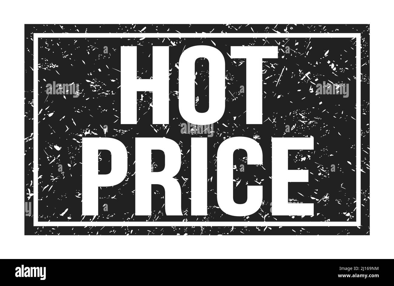 HOT PRICE, words written on black rectangle stamp sign Stock Photo - Alamy