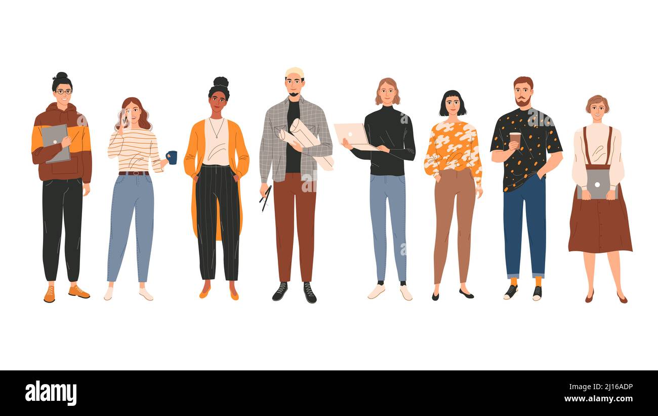 Office group portrait Stock Vector Images - Alamy