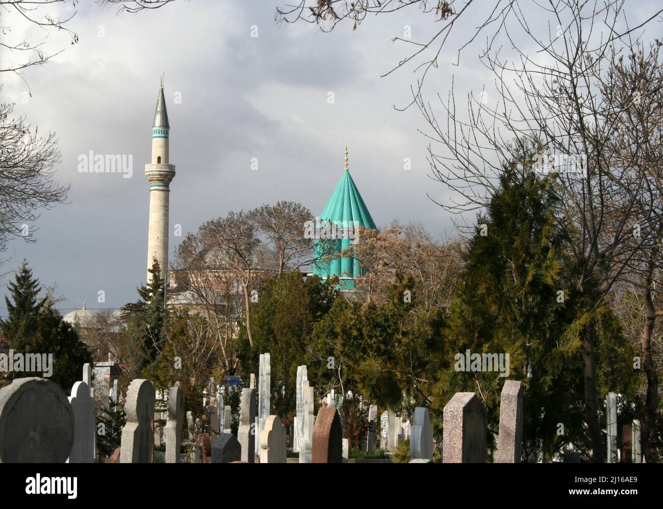 Mevlana Museum and old cemetery. Konya Turkey Stock Photo - Alamy