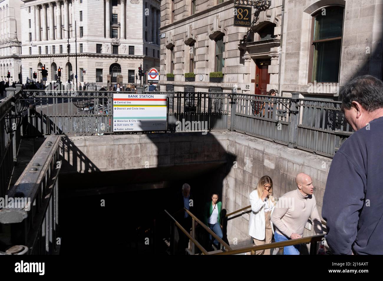 Bank station underground exit london hi-res stock photography and ...