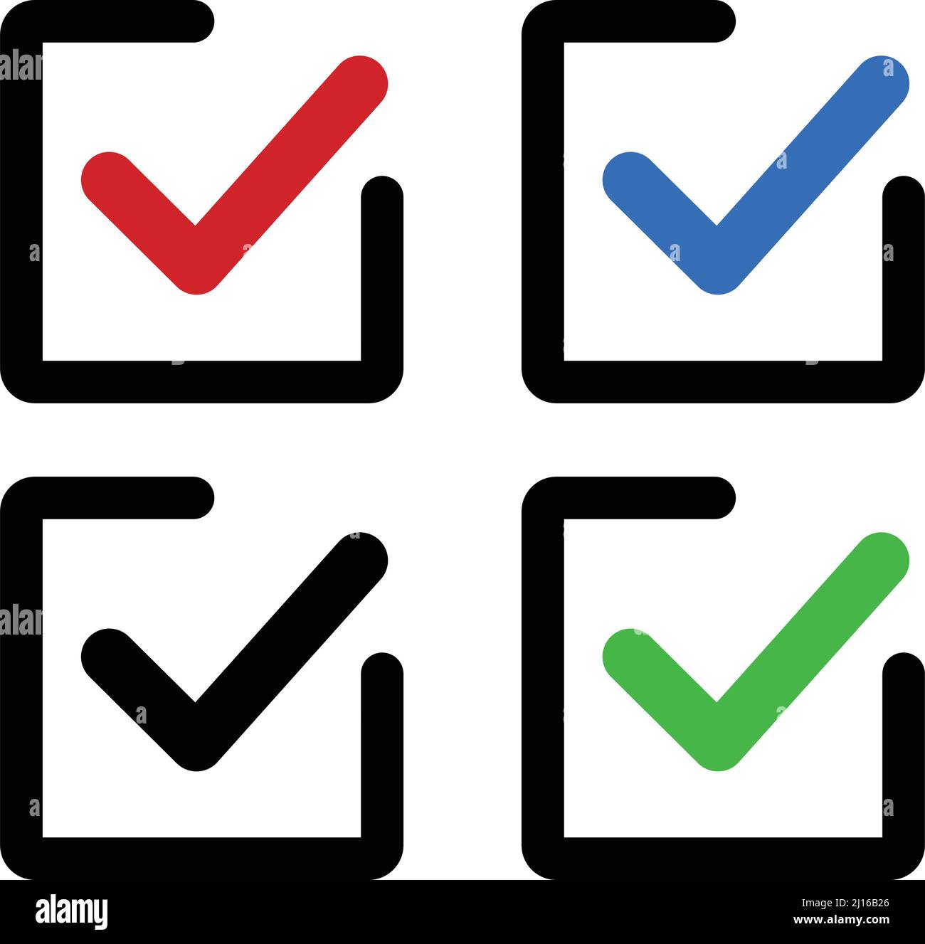Checkbox icon set. Confirmation and authentication. Editable vector Stock Vector Image & Art - Alamy