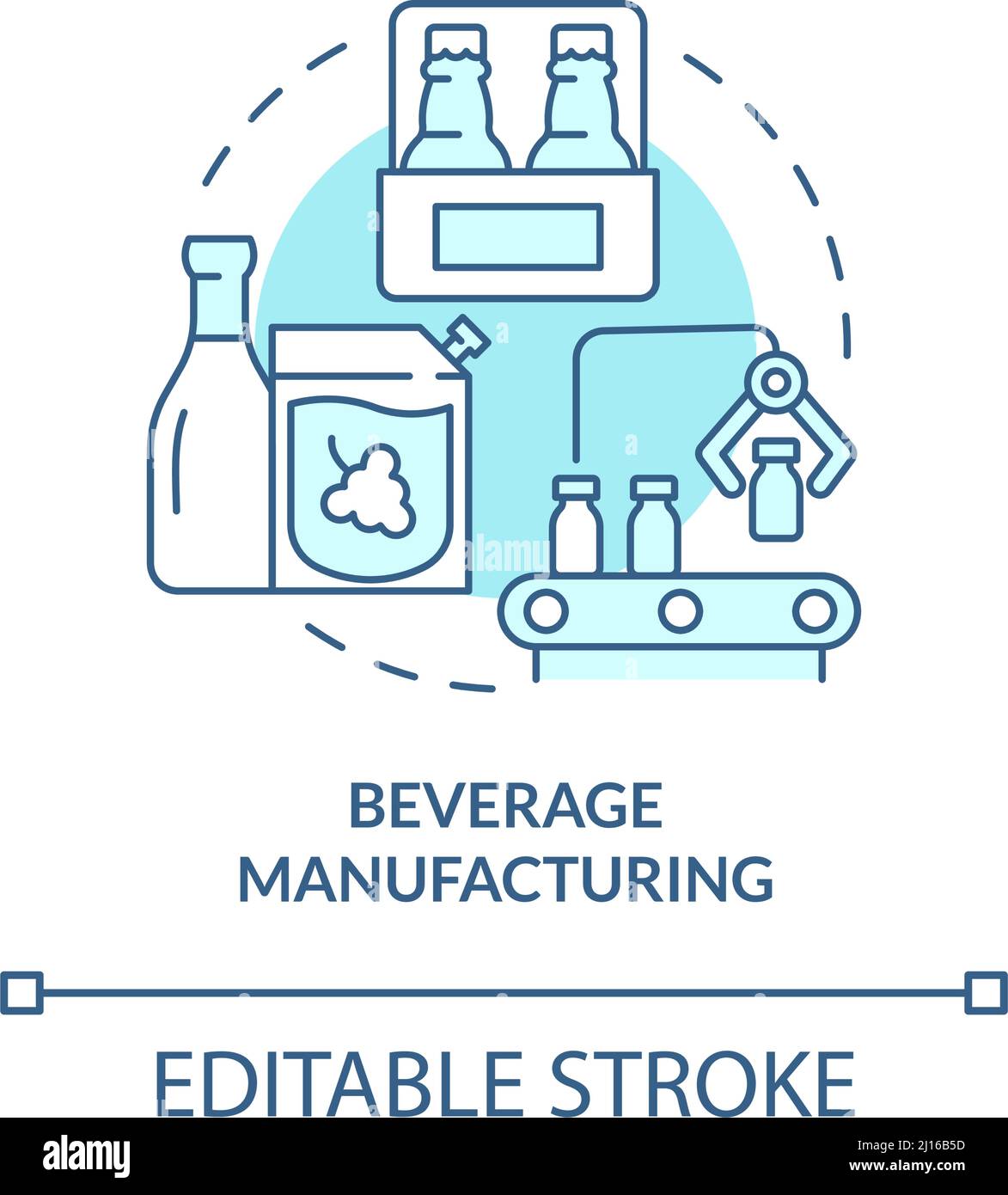 Beverage manufacturing turquoise concept icon Stock Vector Image & Art ...