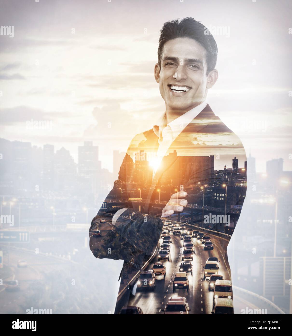 His confidence shines through. Multiple exposure portrait of a ...