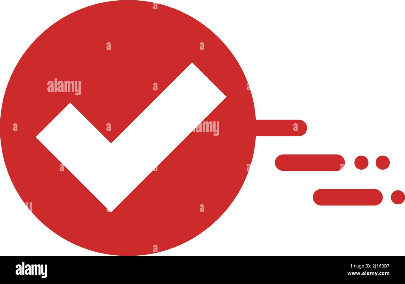 A moving check mark icon. Power of action. Editable vector Stock Vector ...