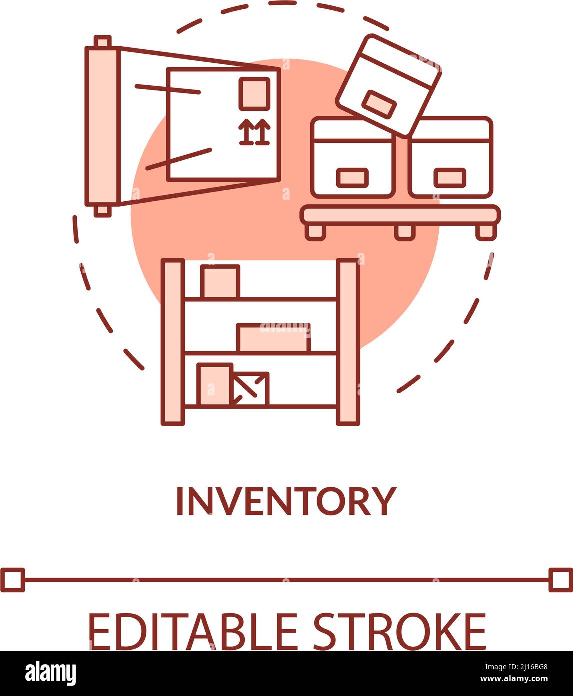 Inventory red concept icon Stock Vector Image & Art - Alamy
