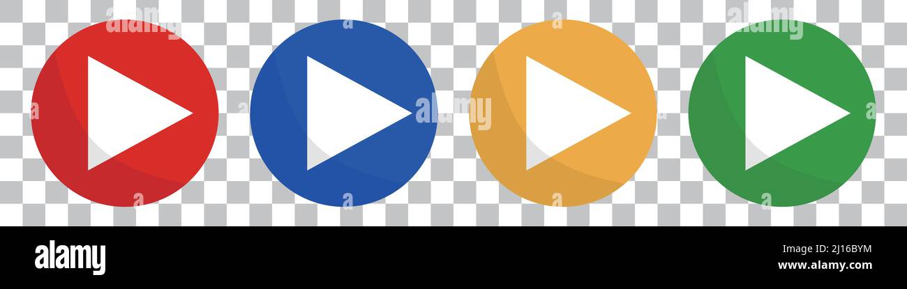 Modern play button icon set. Editable vector Stock Vector Image & Art ...