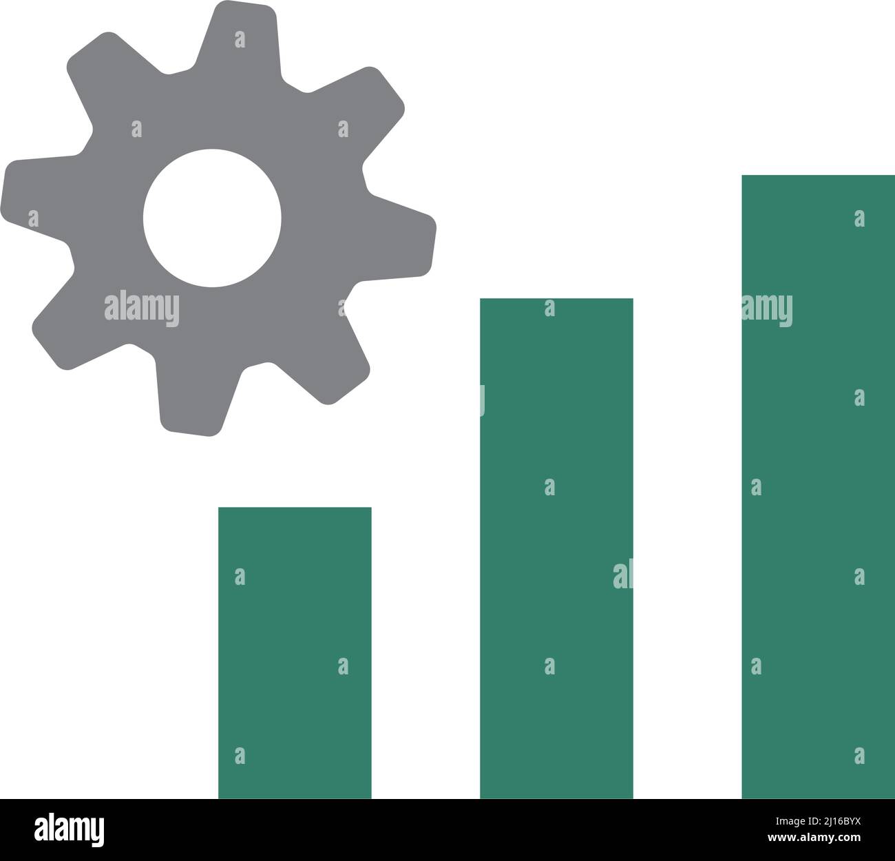 Gears and bar graphs. Adjustments. Business model. Editable vector ...