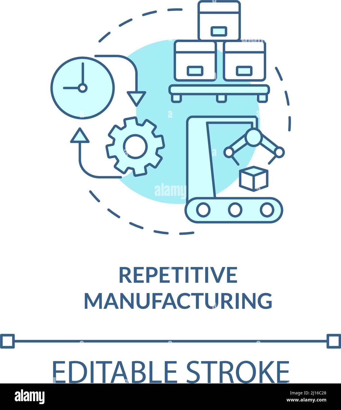 Repetitive manufacturing turquoise concept icon Stock Vector Image ...